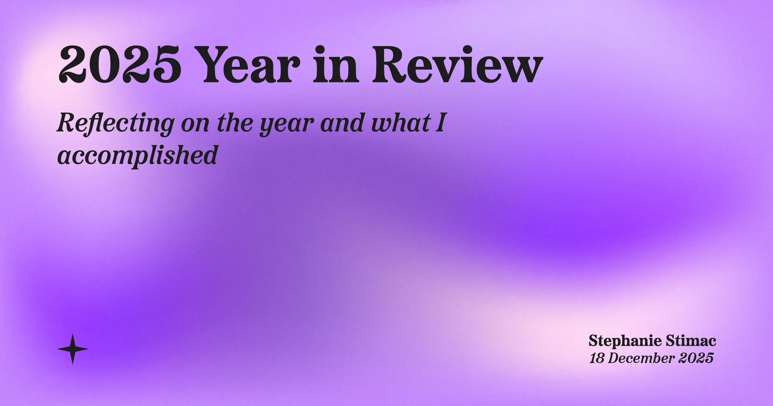 2025 Year in Review - Stephanie Stimac's Blog